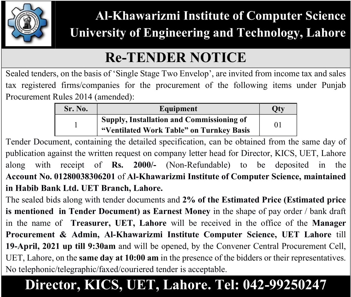 Tender Notice – KICS